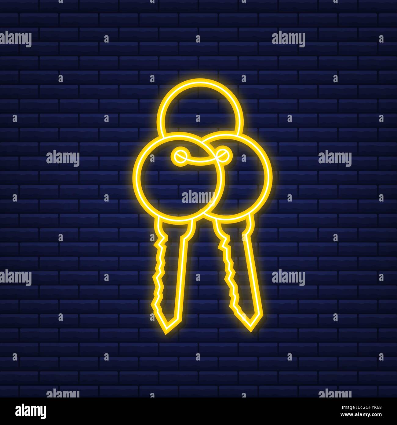 Bunch of Keys Icon. Just sold key. Neon icon. Vector illustration Stock ...