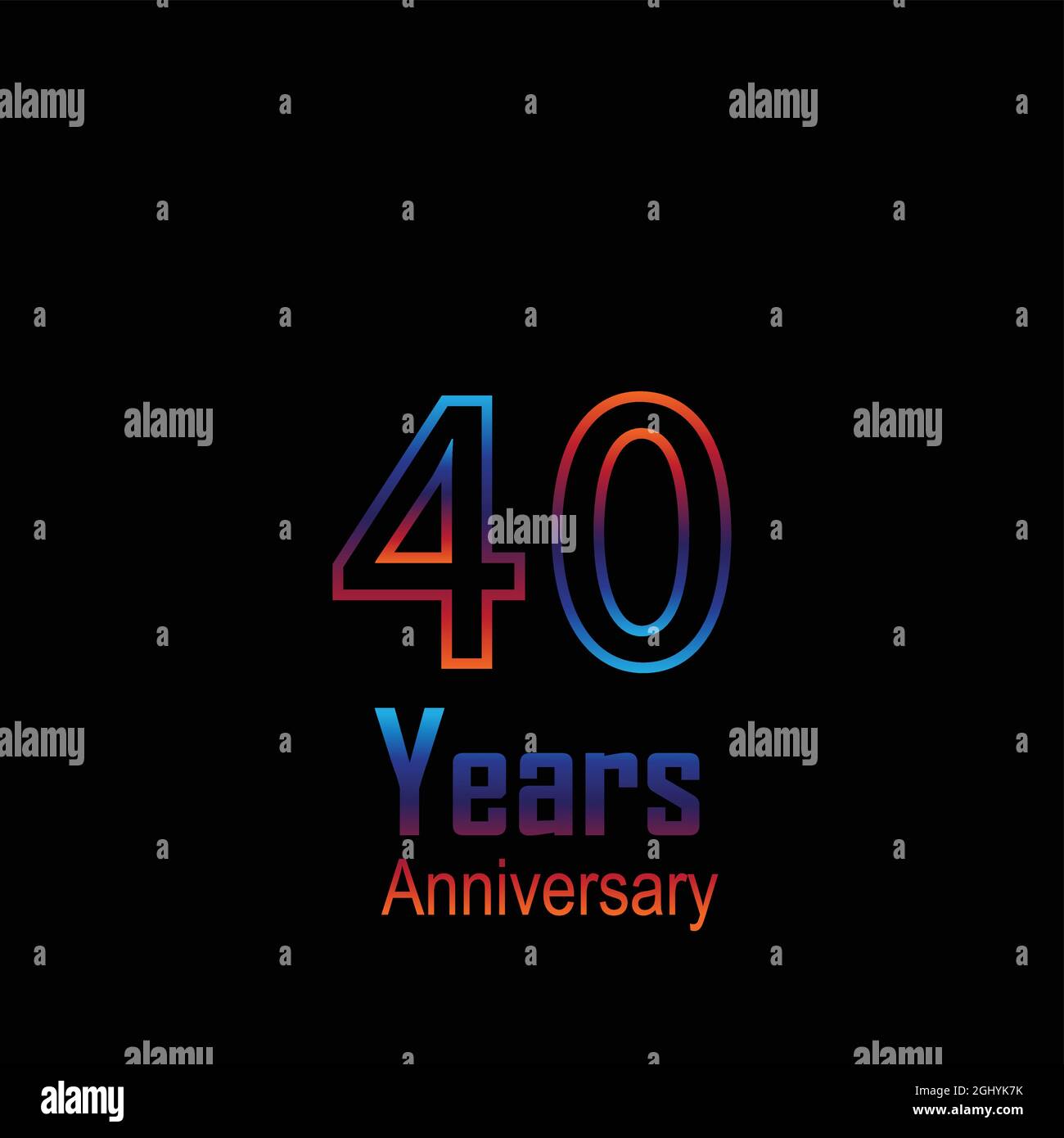 40 Year Anniversary Logo Vector Template Design Illustration Stock ...