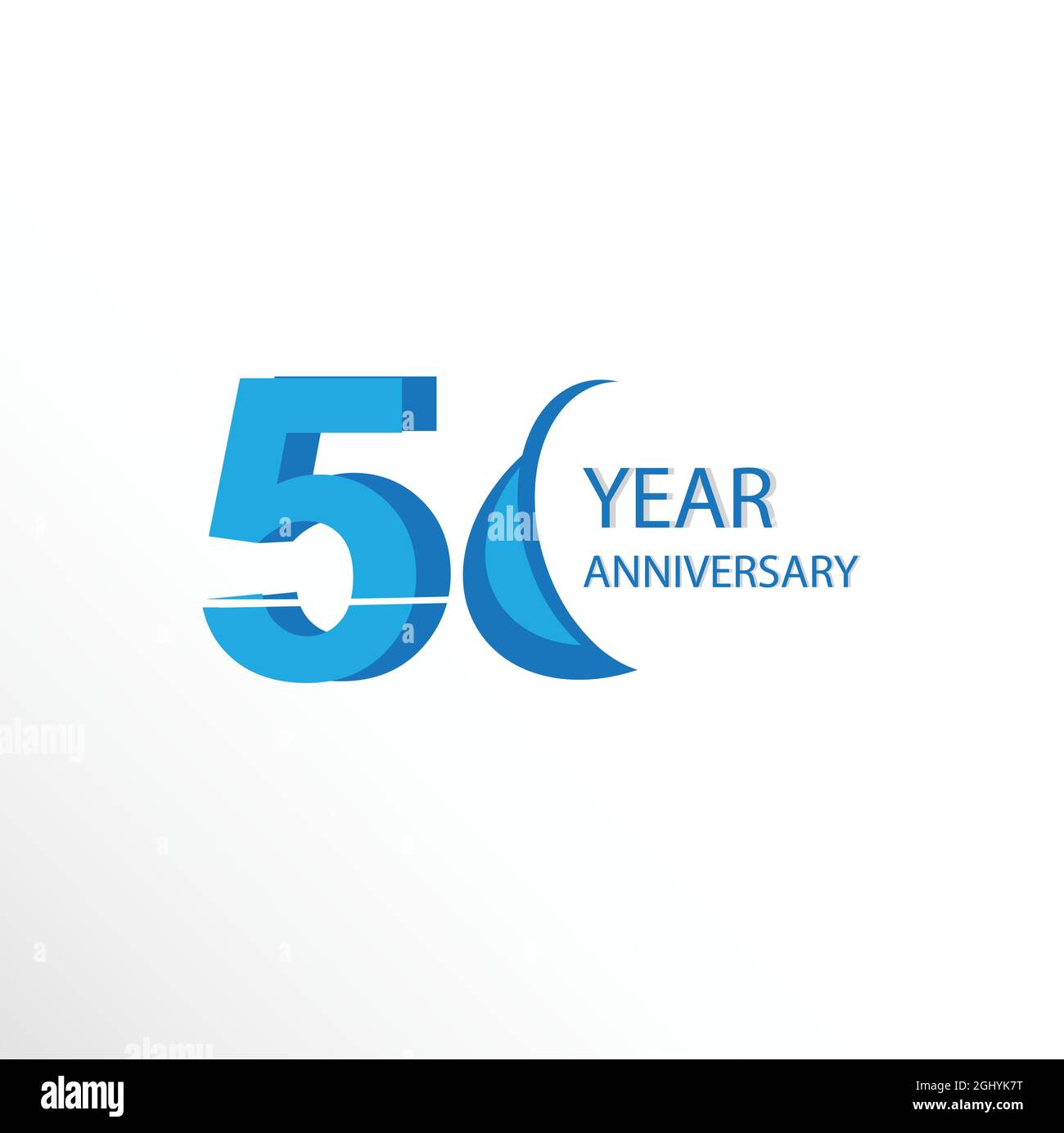 50 Year Anniversary Logo Vector Template Design Illustration blue and ...
