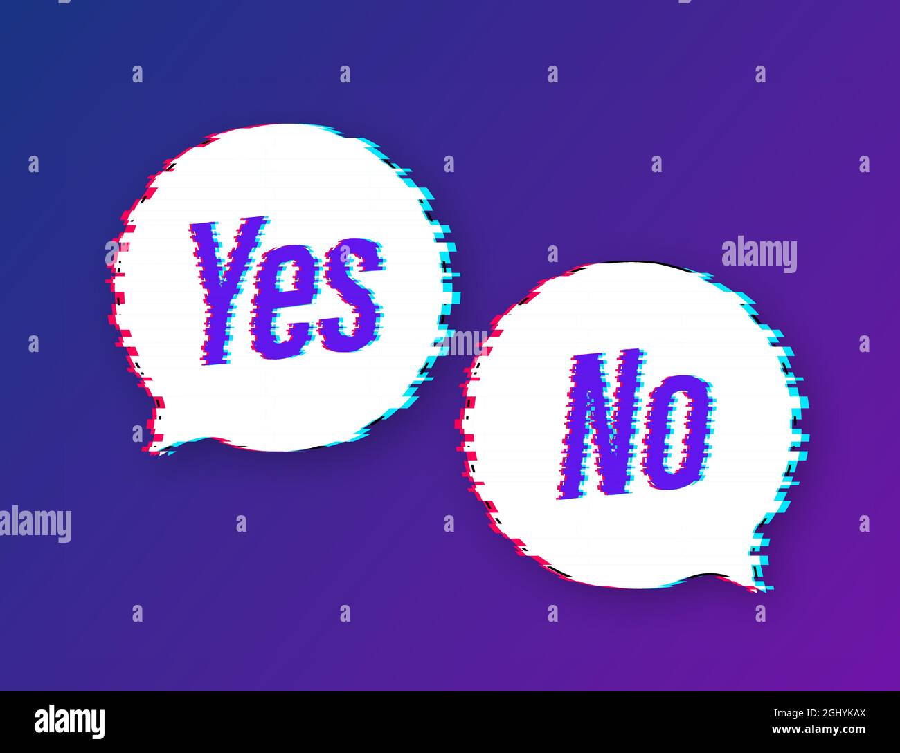 Yes No word text on talk shape. Vector stock illustration yes no in ...