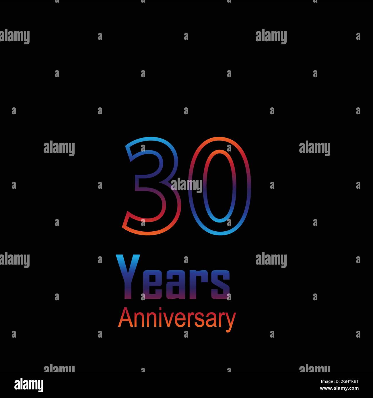 30 Year Anniversary Logo Vector Template Design Illustration Stock ...
