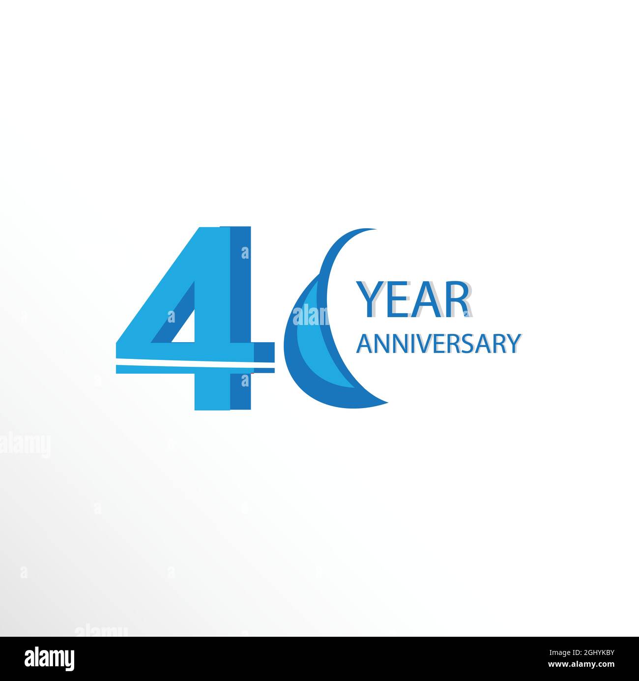 40 Year Anniversary Logo Vector Template Design Illustration blue and ...