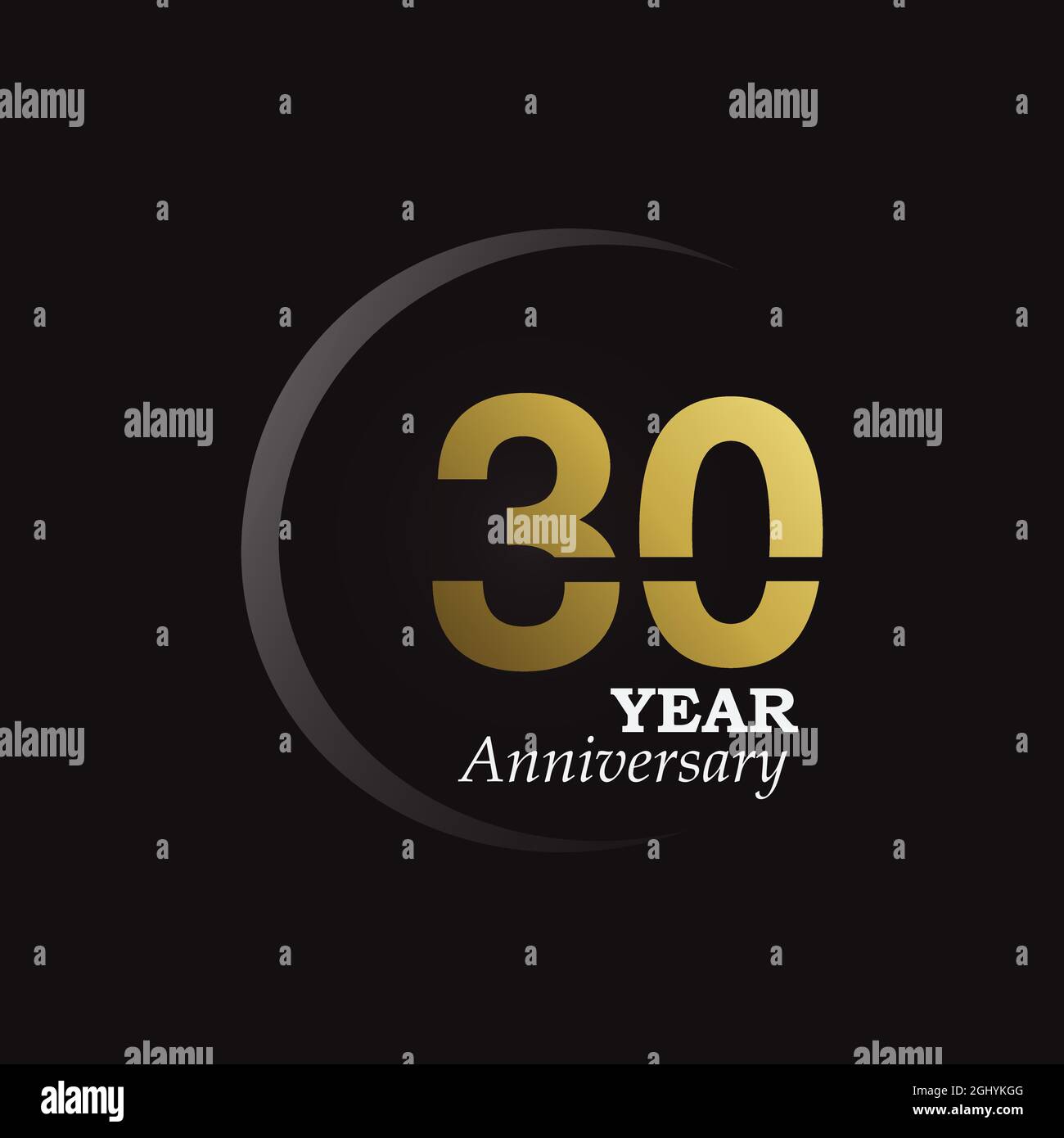 30 Year Anniversary Logo Vector Template Design Illustration gold and ...