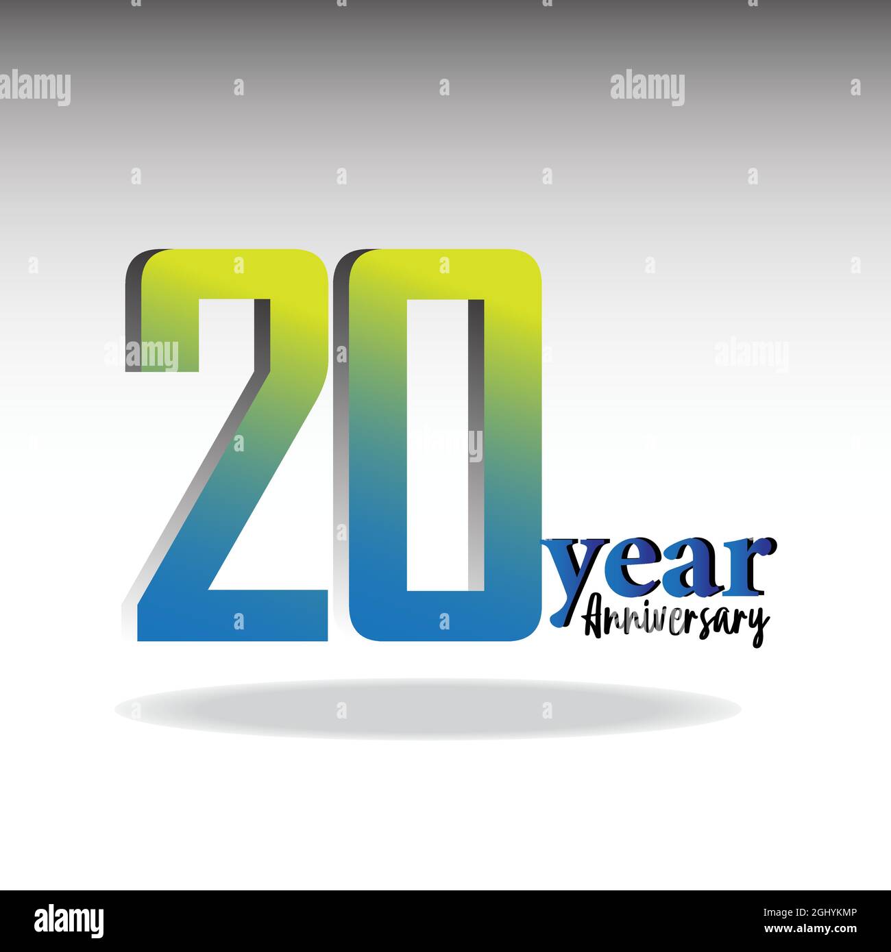 20 Year Anniversary Logo Vector Template Design Illustration Stock ...