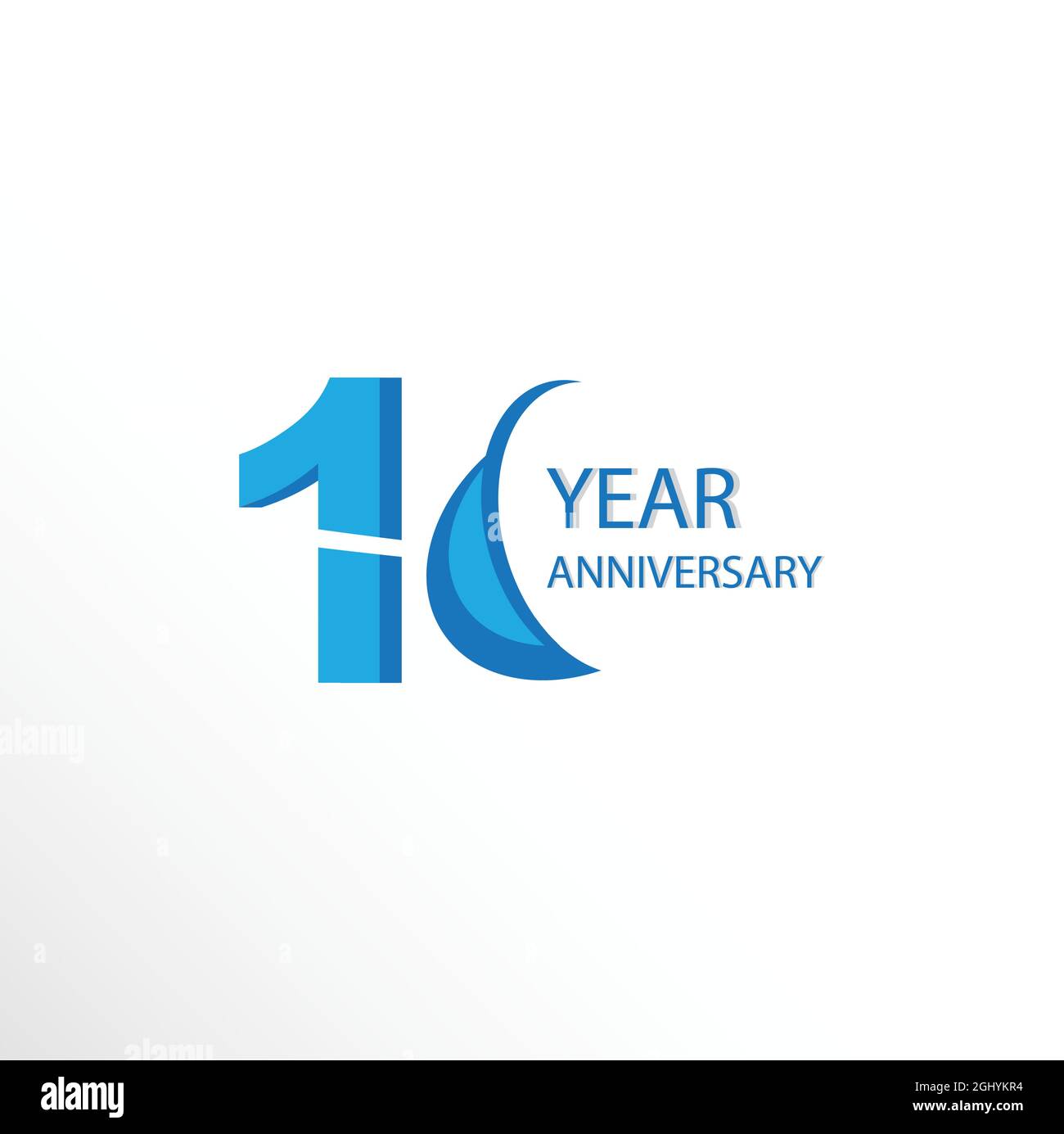 10 Year Anniversary Logo Vector Template Design Illustration blue green ...