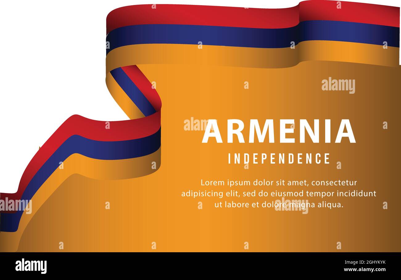 Armenia flag state symbol isolated on background national banner ...