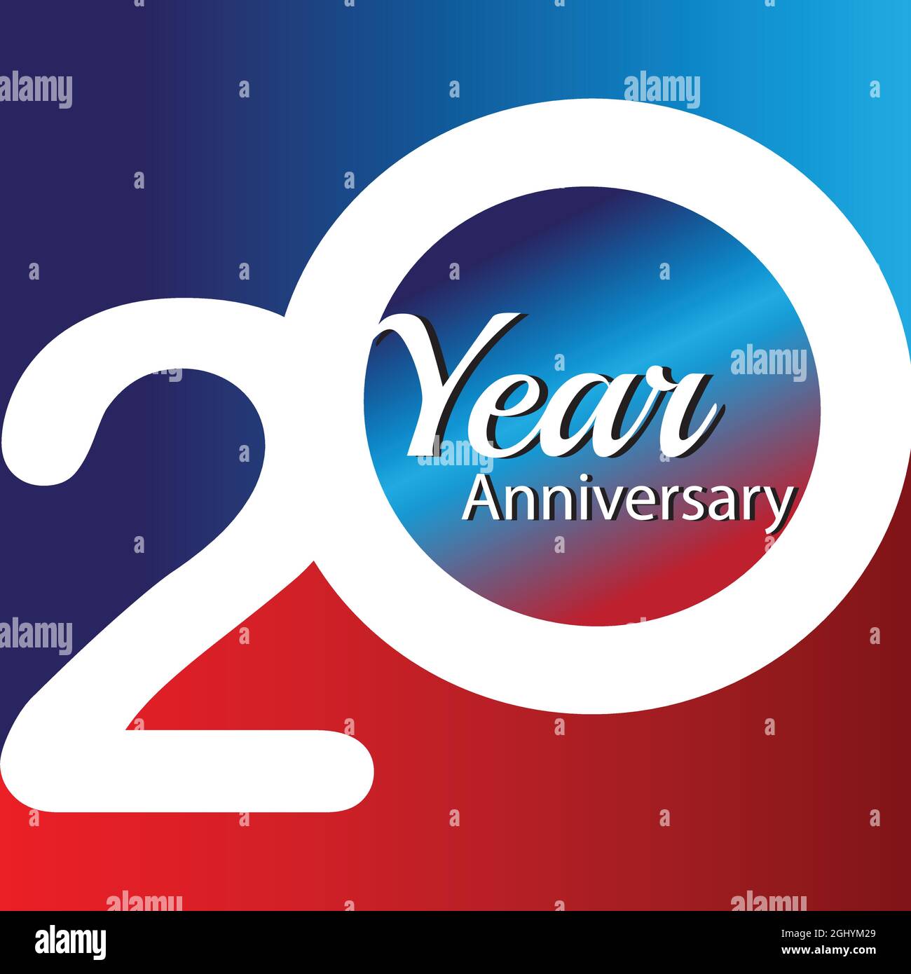 20 Year Anniversary Logo Vector Template Design Illustration Stock ...