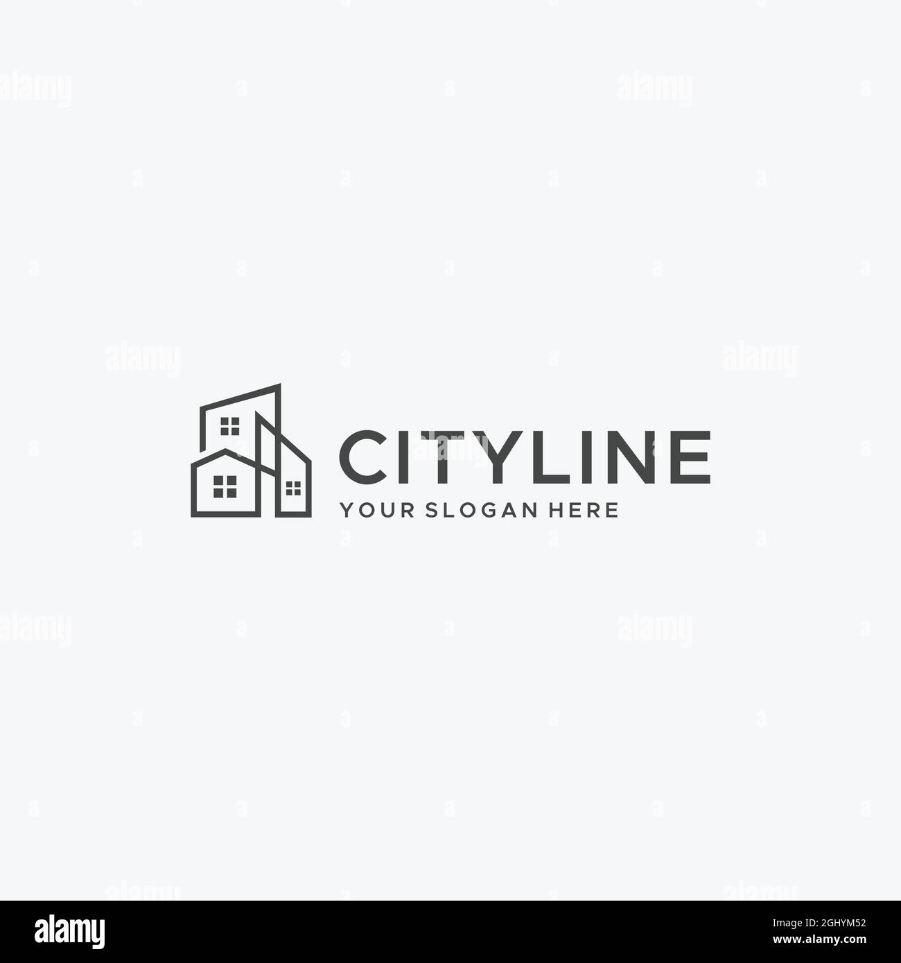 flat CITYLINE real estate apartment logo design Stock Vector Image ...