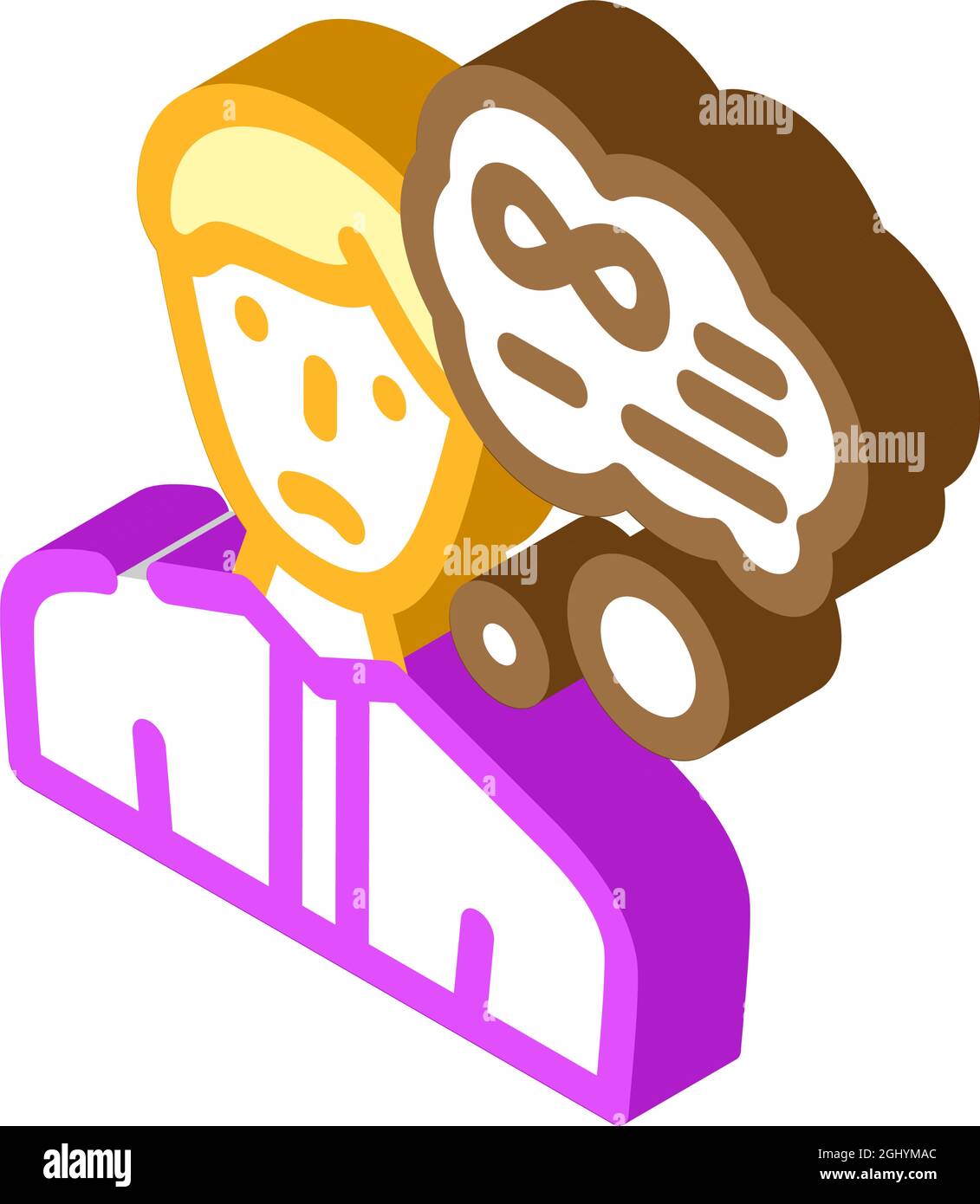 middle ages crisis man isometric icon vector illustration Stock Vector ...