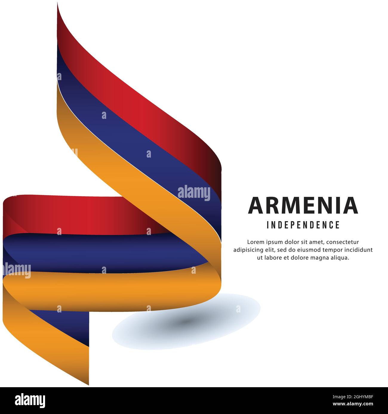Armenia flag state symbol isolated on background national banner ...