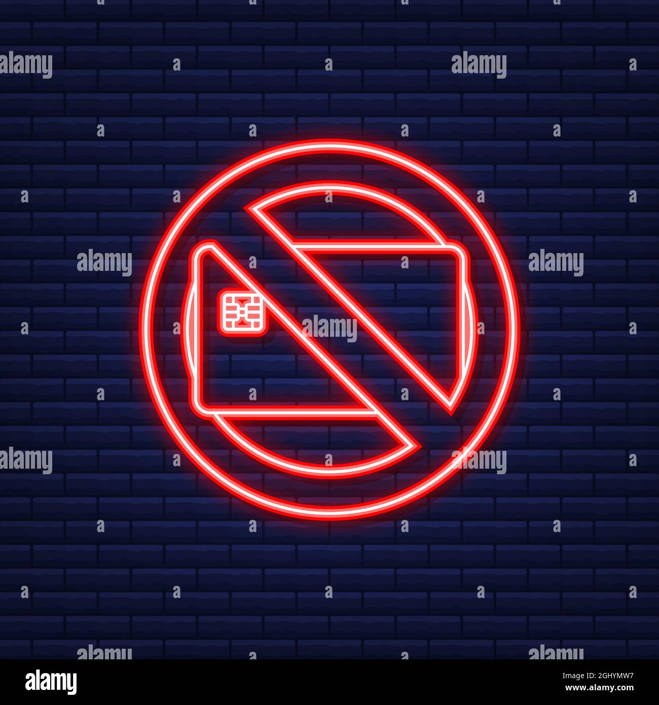 Cash only, Stop sign. Neon icon. No debit or credit card. Money sign ...