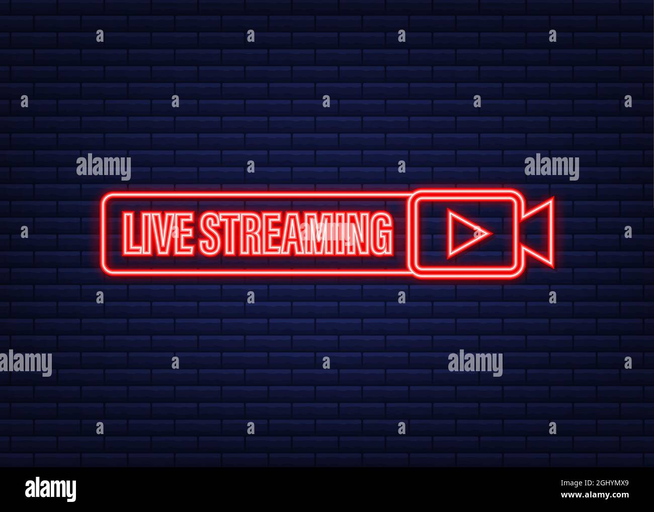 Live streaming logo. Neon icon. Stream interface. Vector stock ...