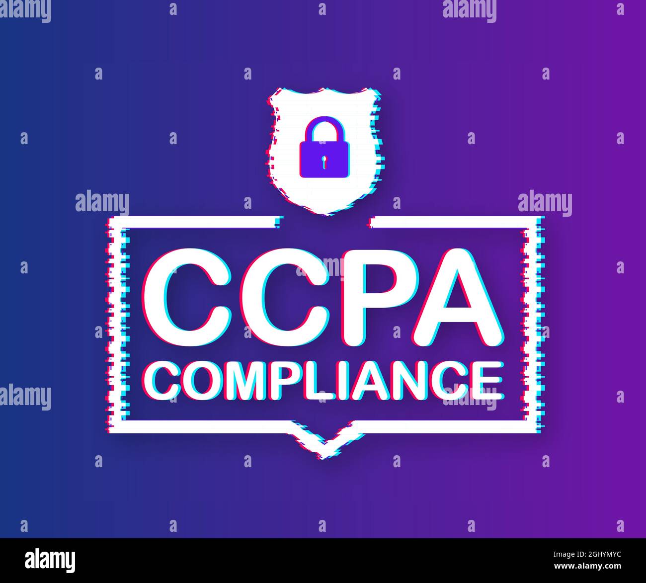 Ccpa, great design for any purposes. Security vector glitch icon ...