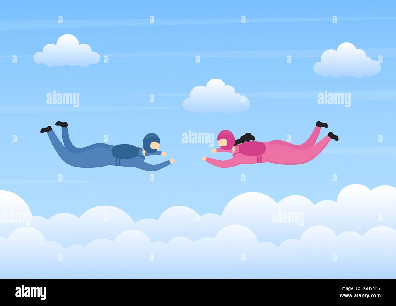 Parachutist flying high in sky Stock Vector Images - Alamy