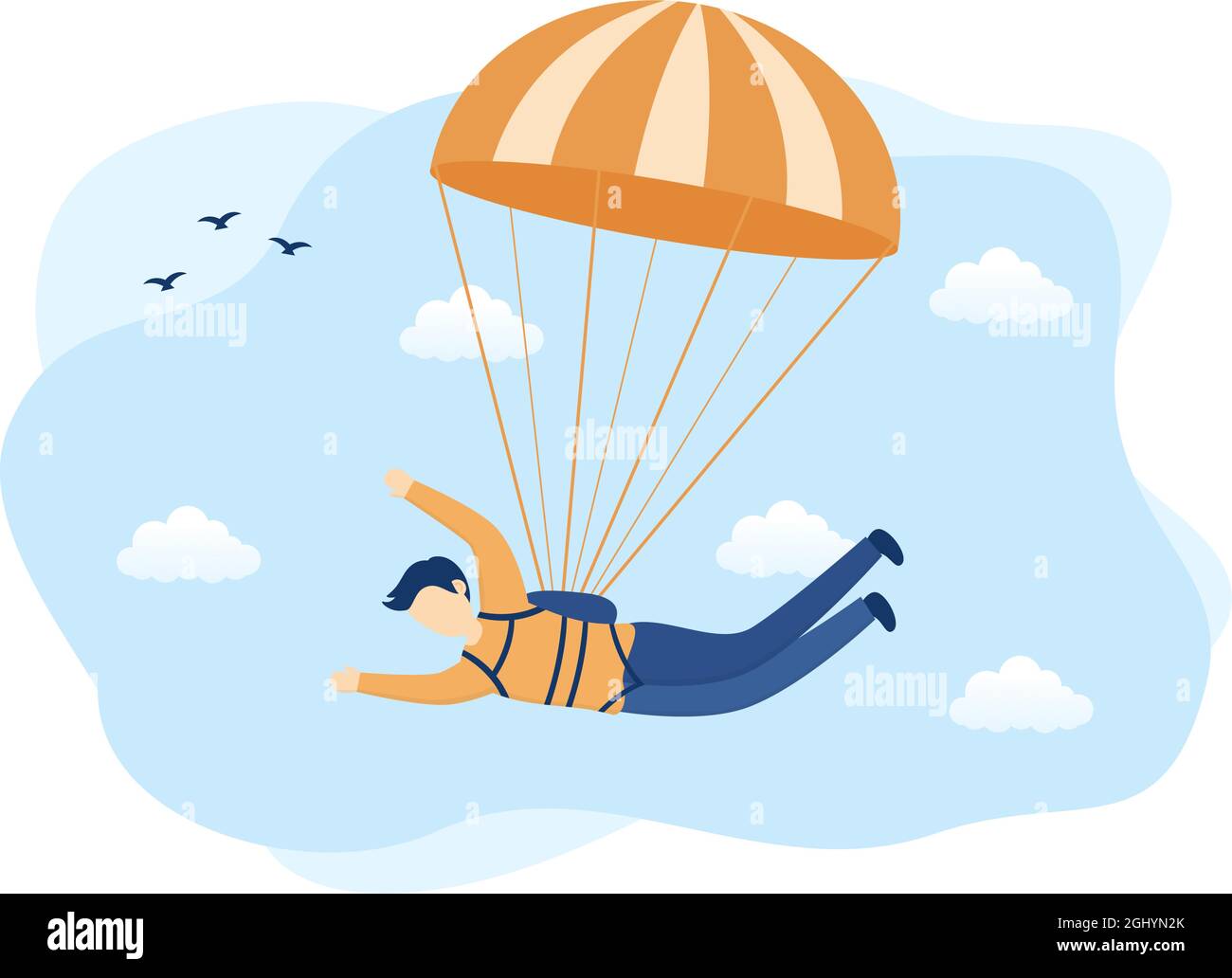 Animated Cartoonish Skydiving