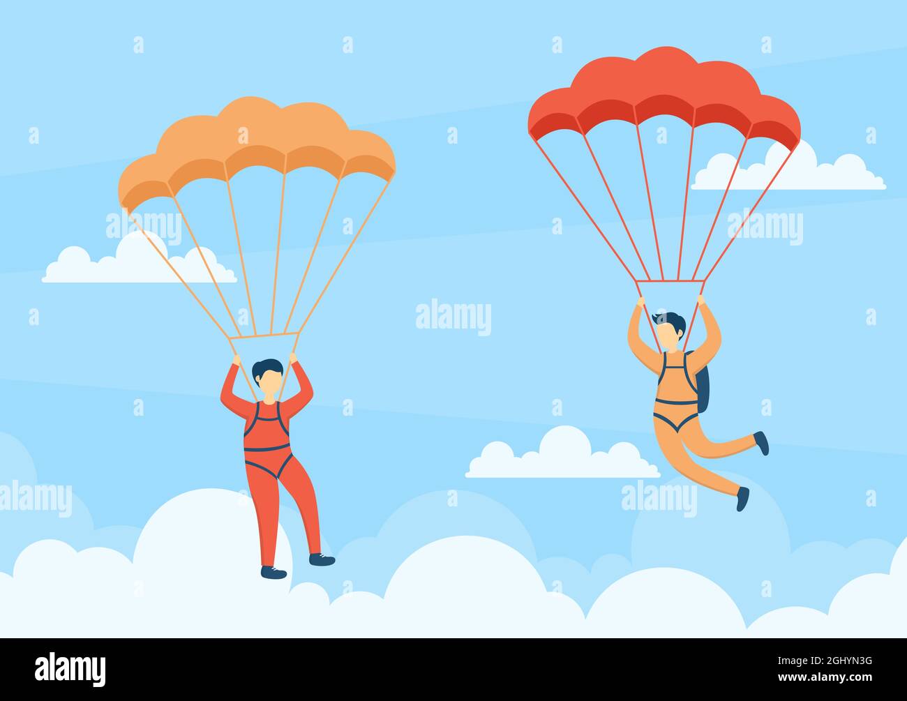 Animated Cartoonish Skydiving