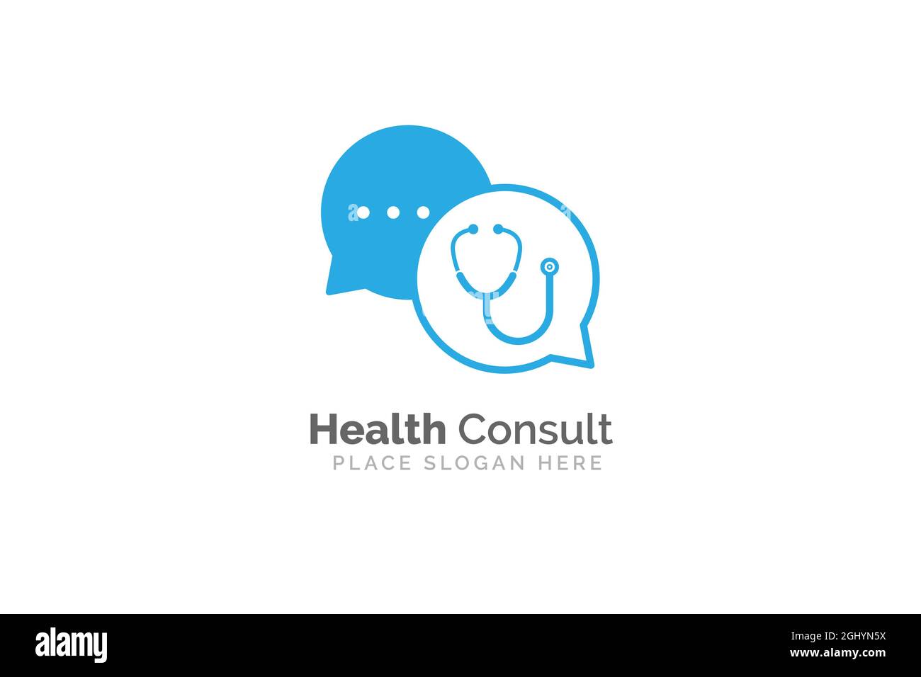 Health consult logo design template. Stethoscope isolated on bubble ...