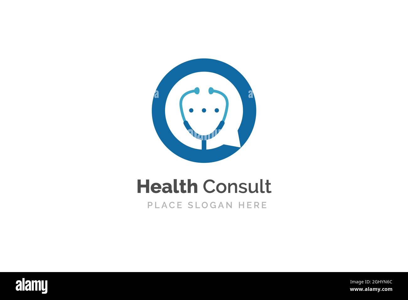Health consult logo design template. Stethoscope isolated on bubble ...