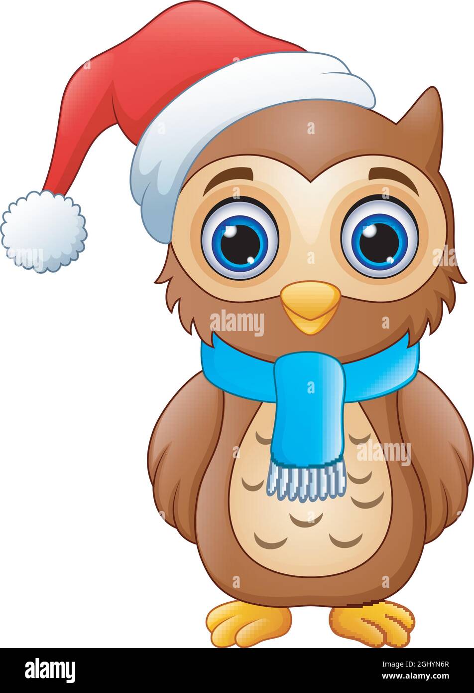 Cute cartoon owl santa Cut Out Stock Images & Pictures - Alamy