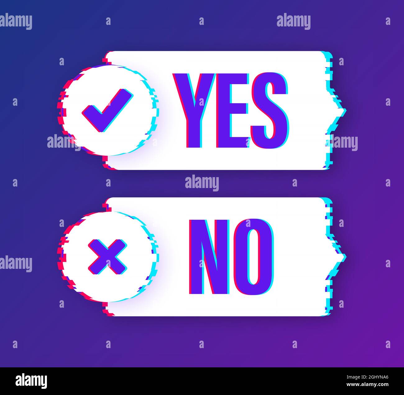 Yes No word text on talk shape. Vector stock illustration yes no in ...