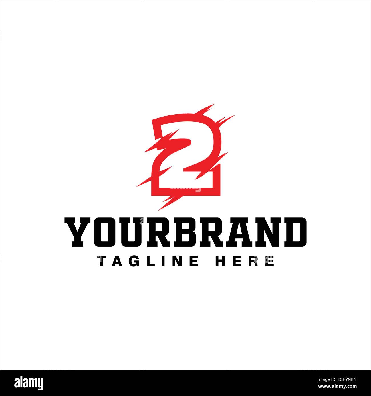 initial number 2 logo icon, scratch effect. modern template logo design ...