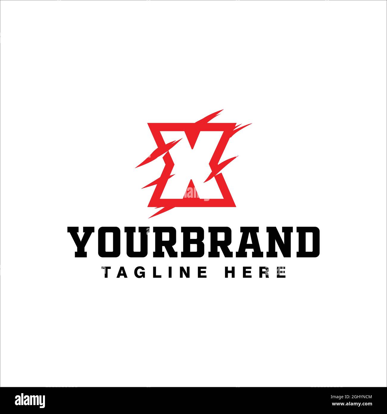 red etched logo X design, isolated on a white background. vector ...