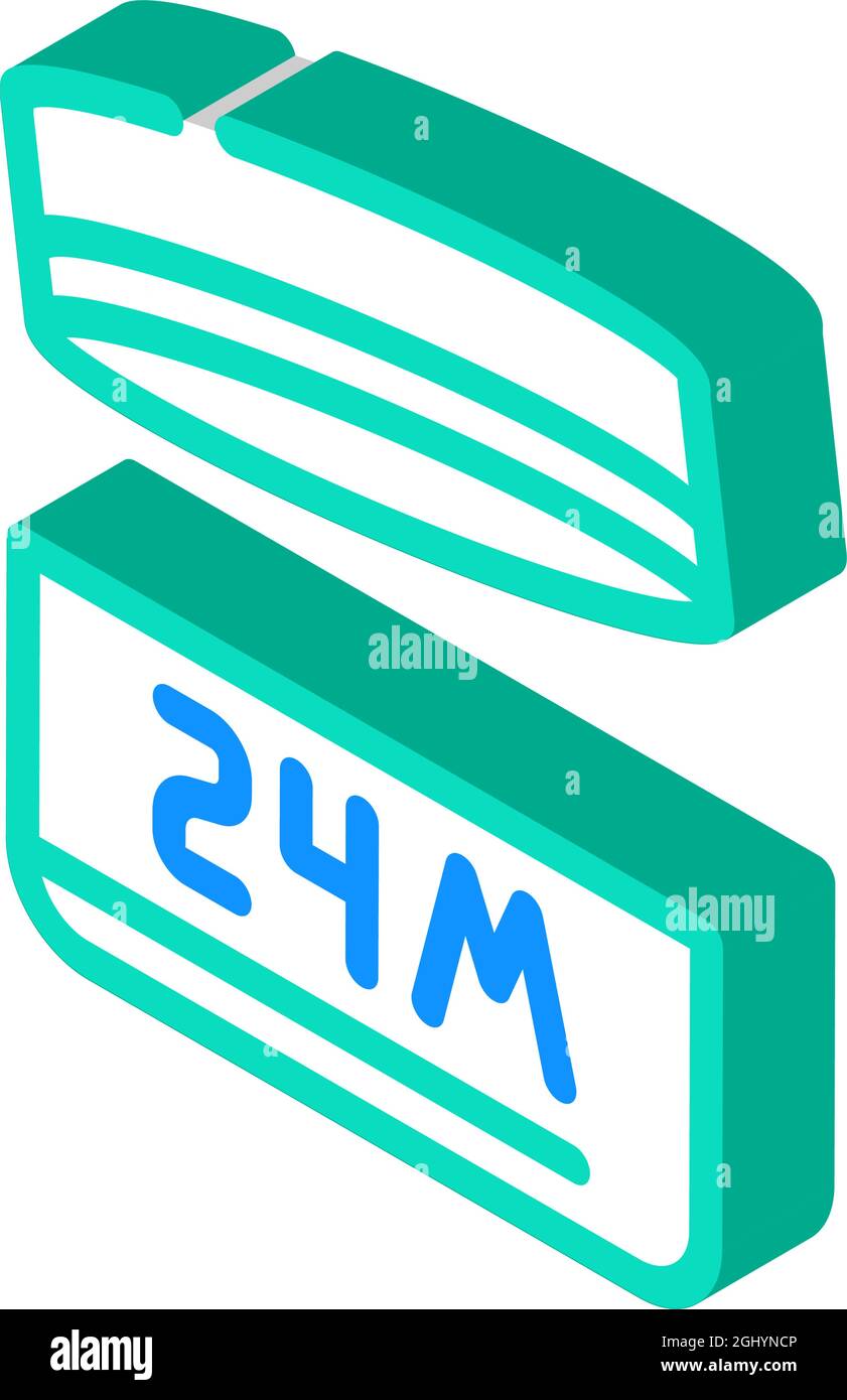24m period after opening package isometric icon vector illustration ...