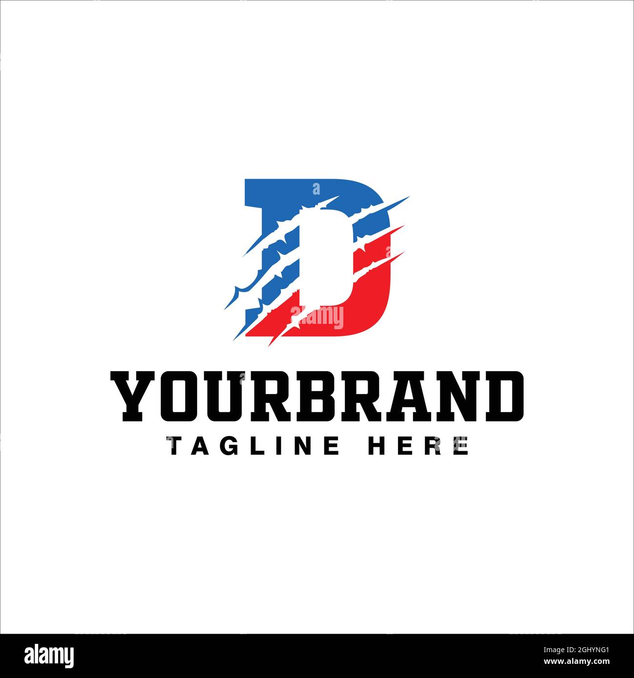 letter D etched logo design concept isolated on white background with ...