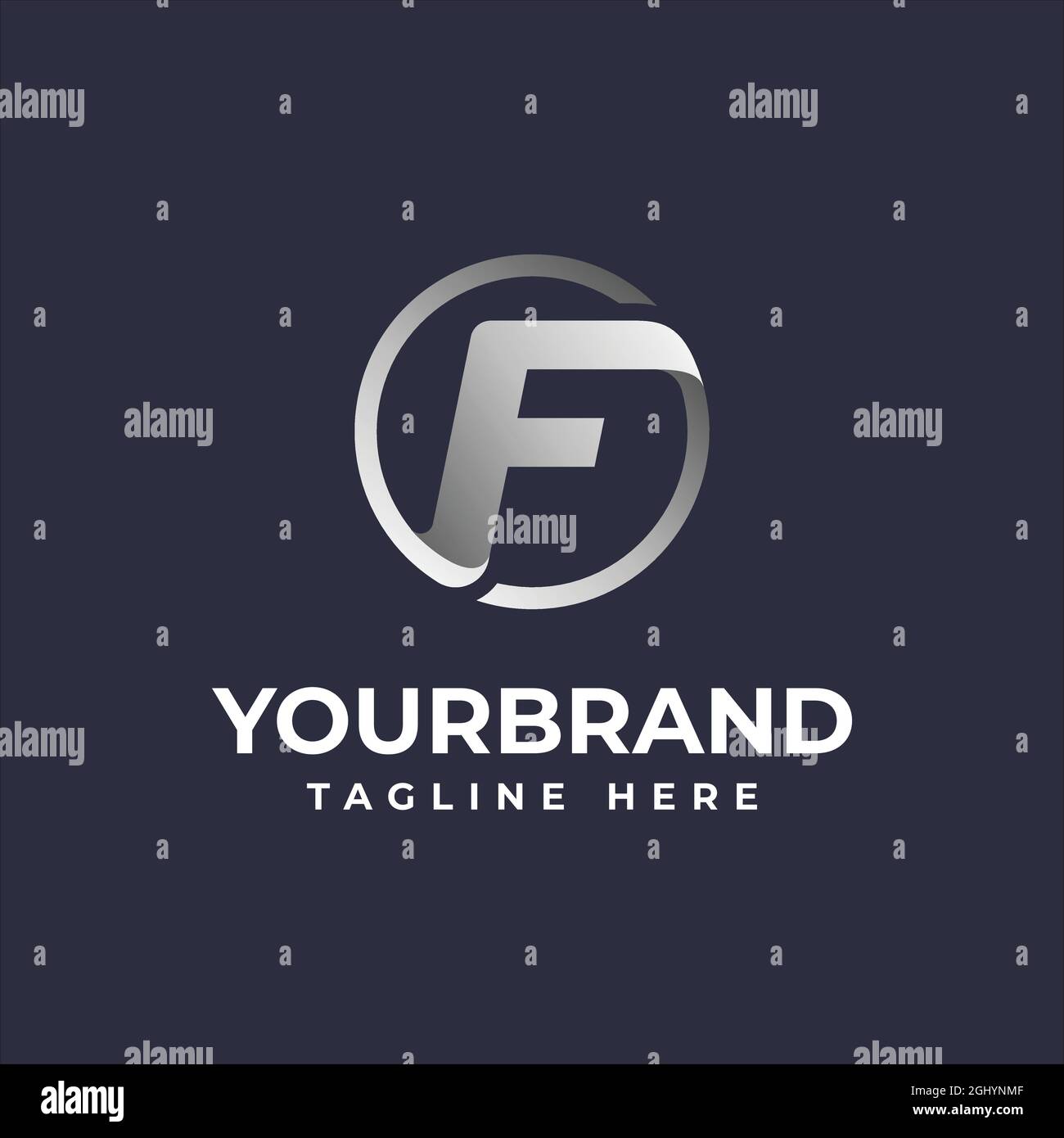 Letter F Circle Logo Design Template with vector illustration Stock ...