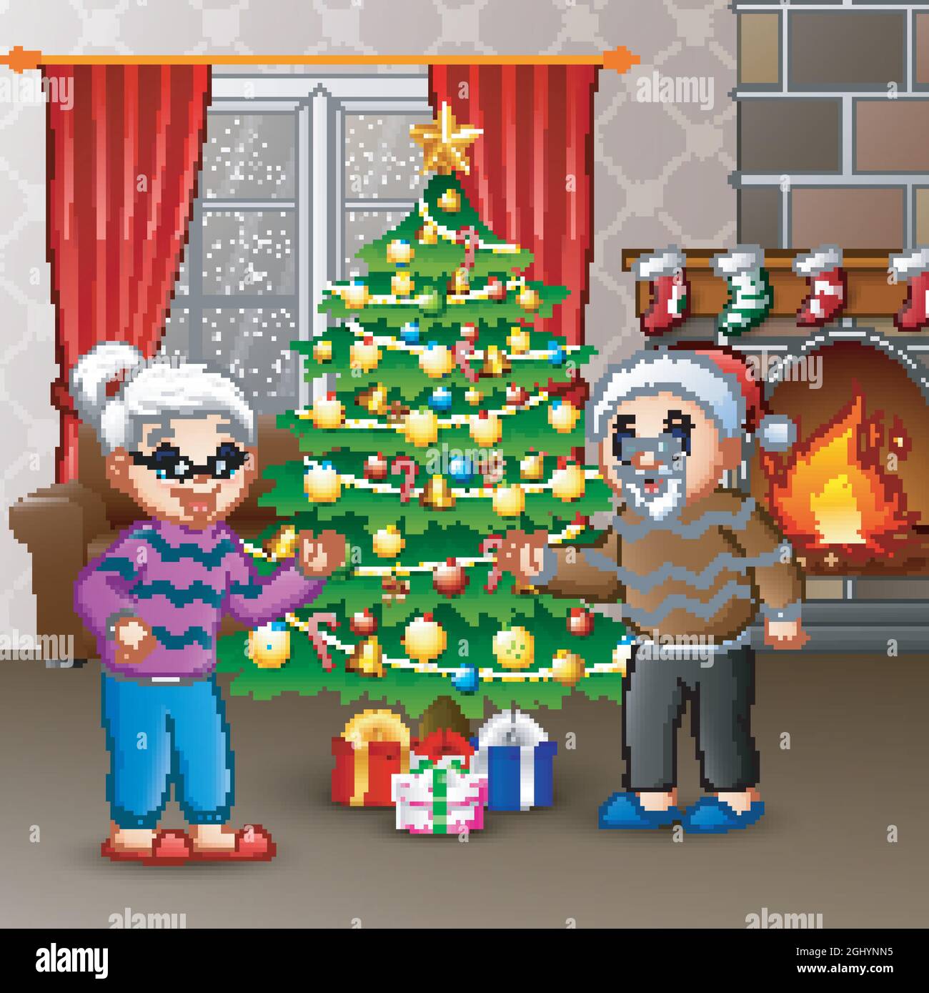 Celebrating present Stock Vector Images - Alamy