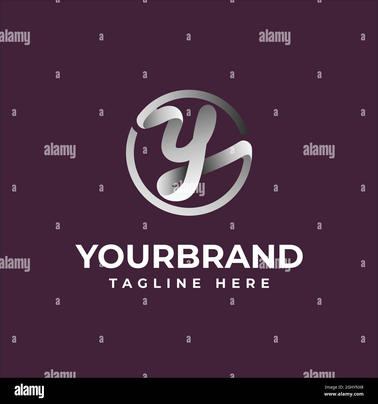 Y letter design. Silver Logo Design with Circle. Modern and Unique Logo ...