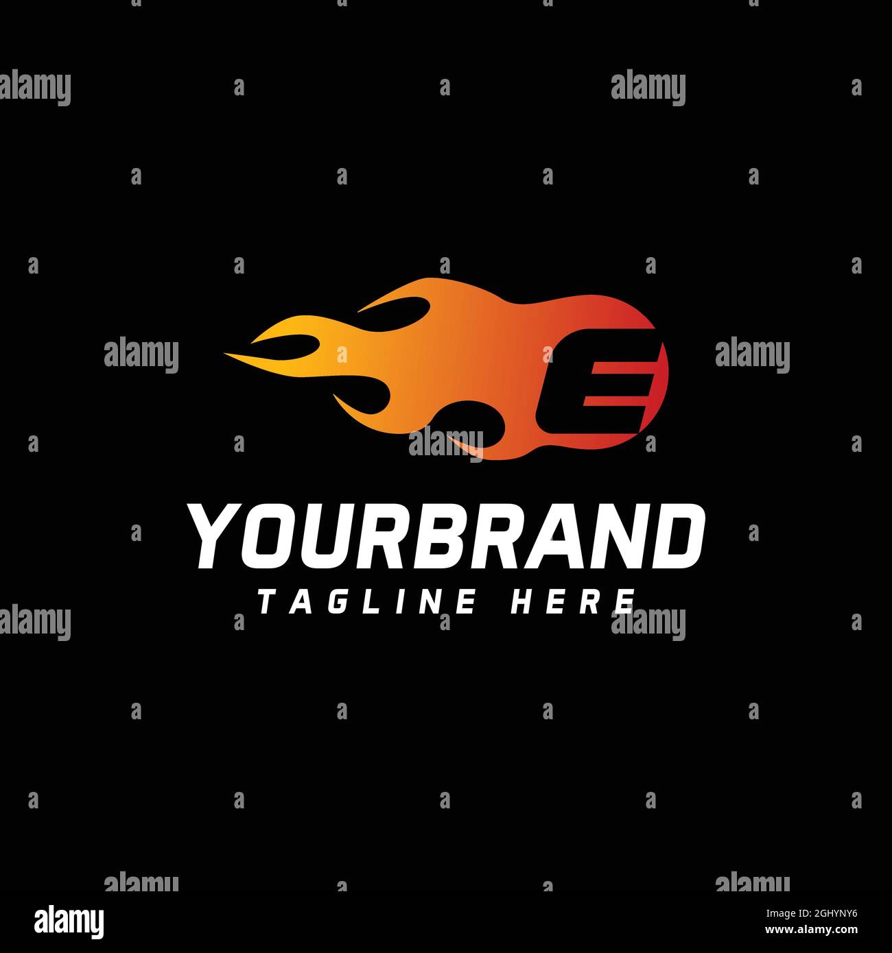E Letter Flame Logo Design. Fire Logo Lettering Concept Vector Stock ...