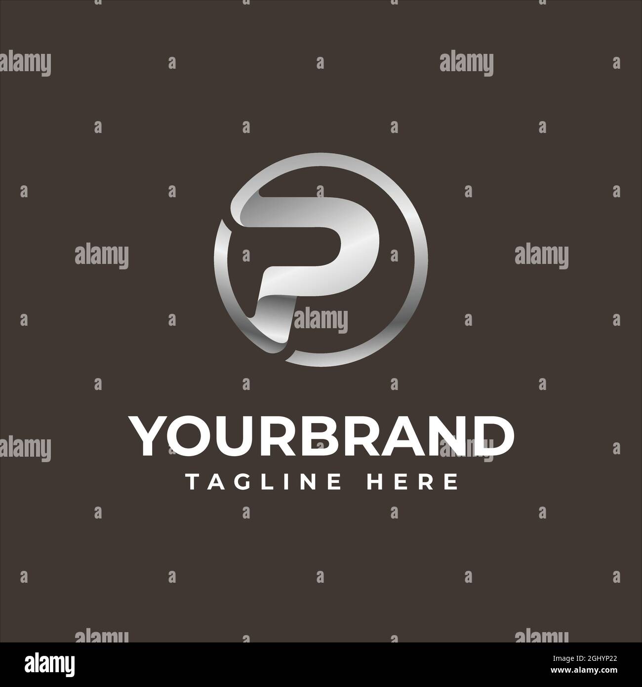 Silver Circle Letter P Logo Design Template Stock Vector Image & Art ...