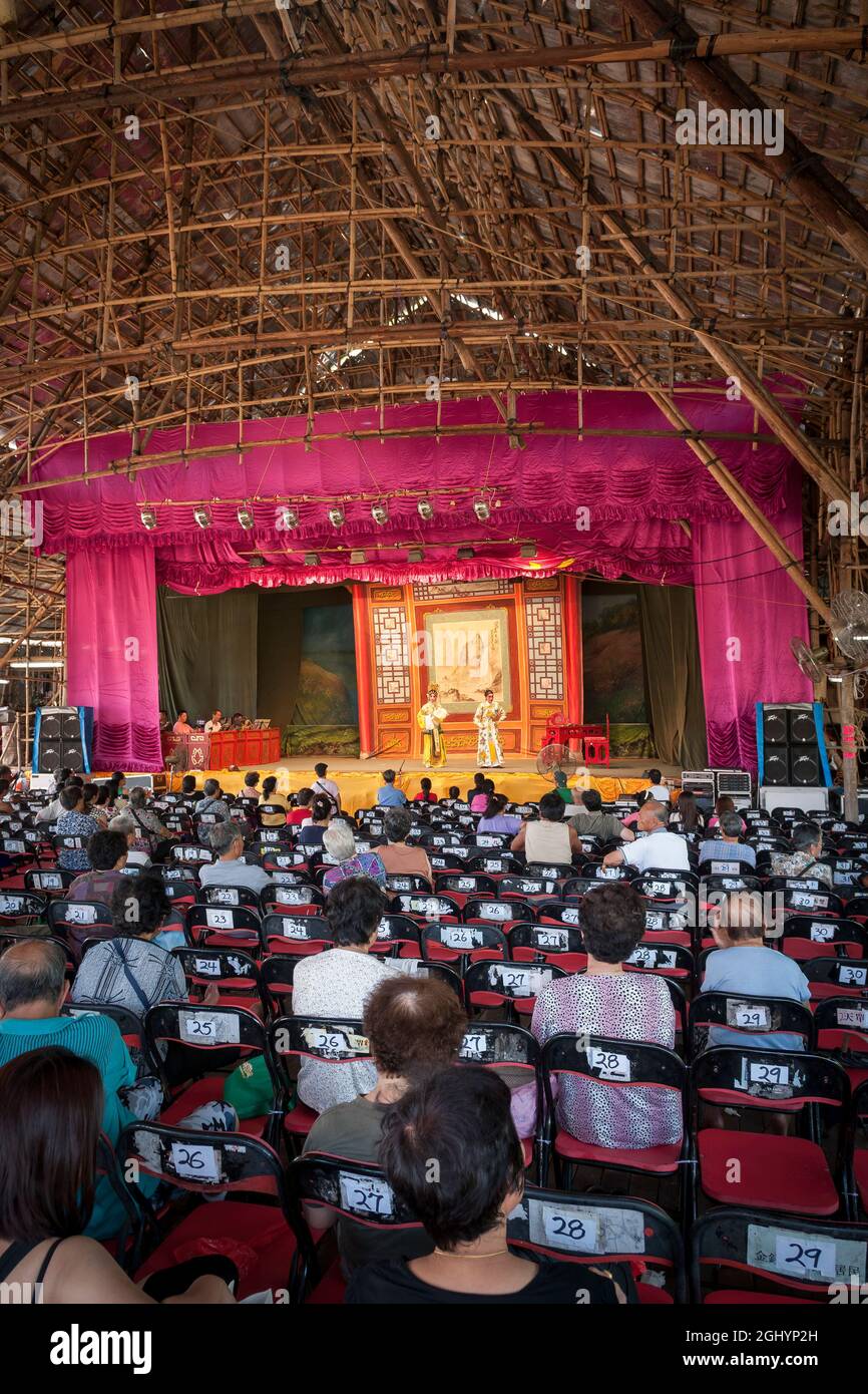 A temporary concert hall for performances of Chinese opera built ...