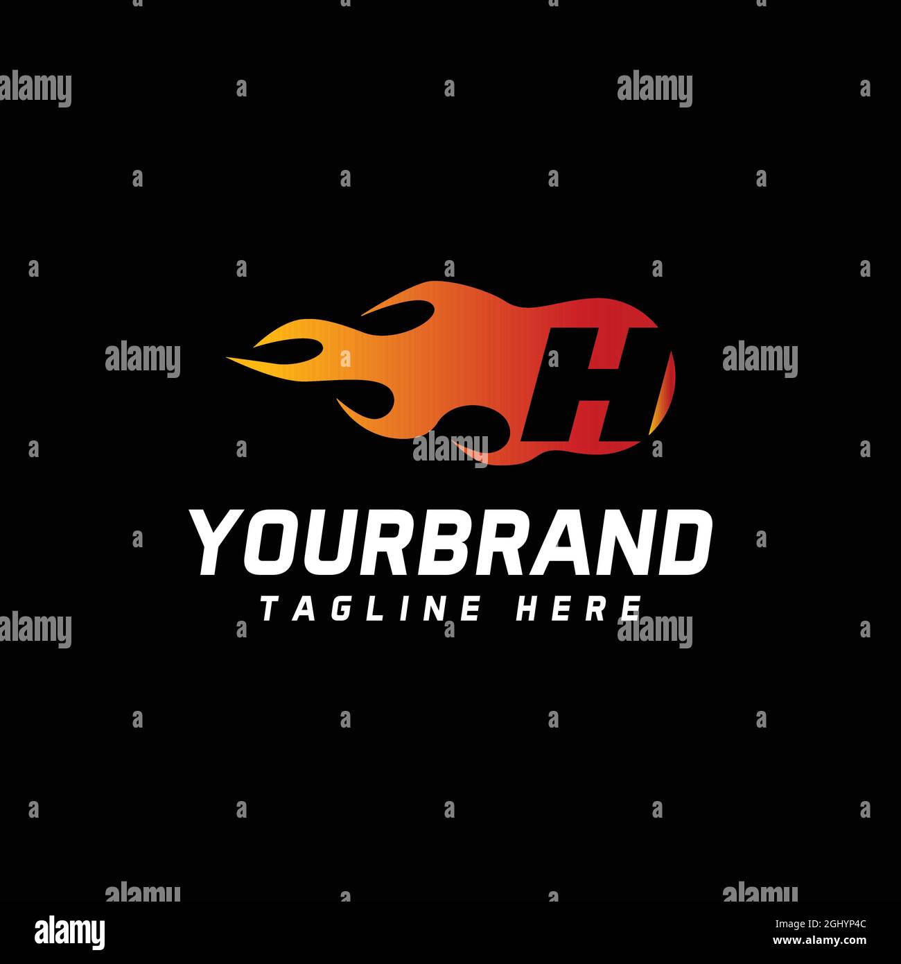 H Letter Flame Logo Design. Fire Logo Lettering Concept Vector Stock ...