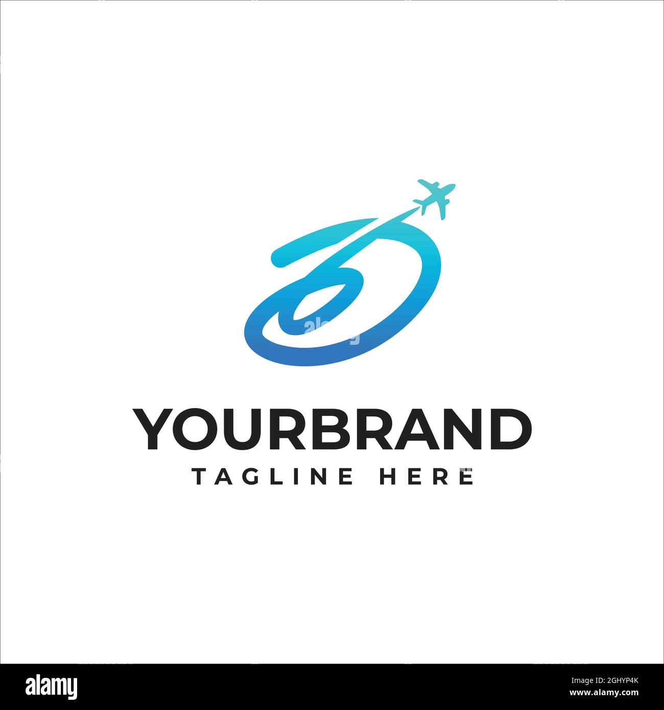 Letter D travel logo icon with Airplane. vector illustration Stock ...