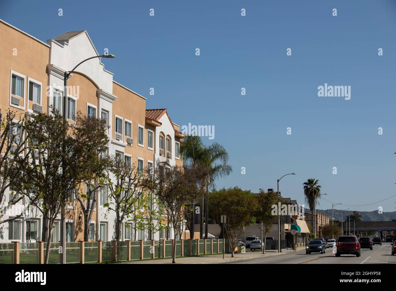 Daytime view of the downtown area of El Monte, California, USA Stock ...