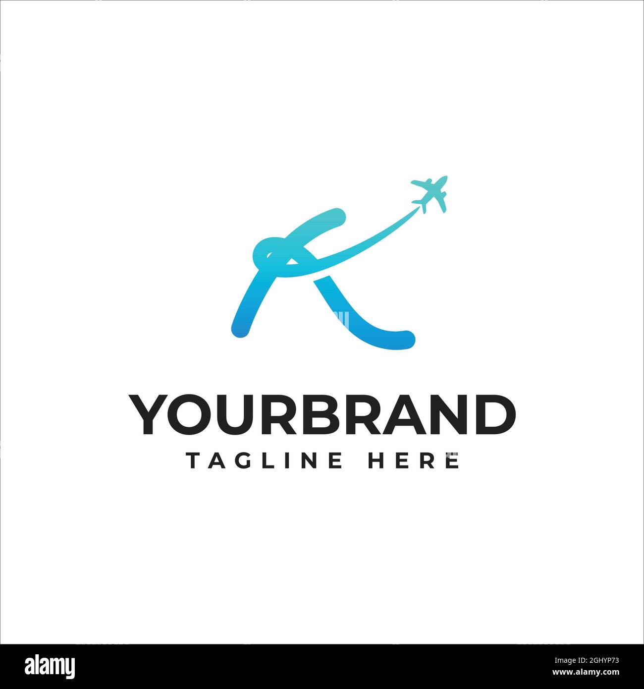 Letter K logo or symbol template design, with airplane icon Stock ...