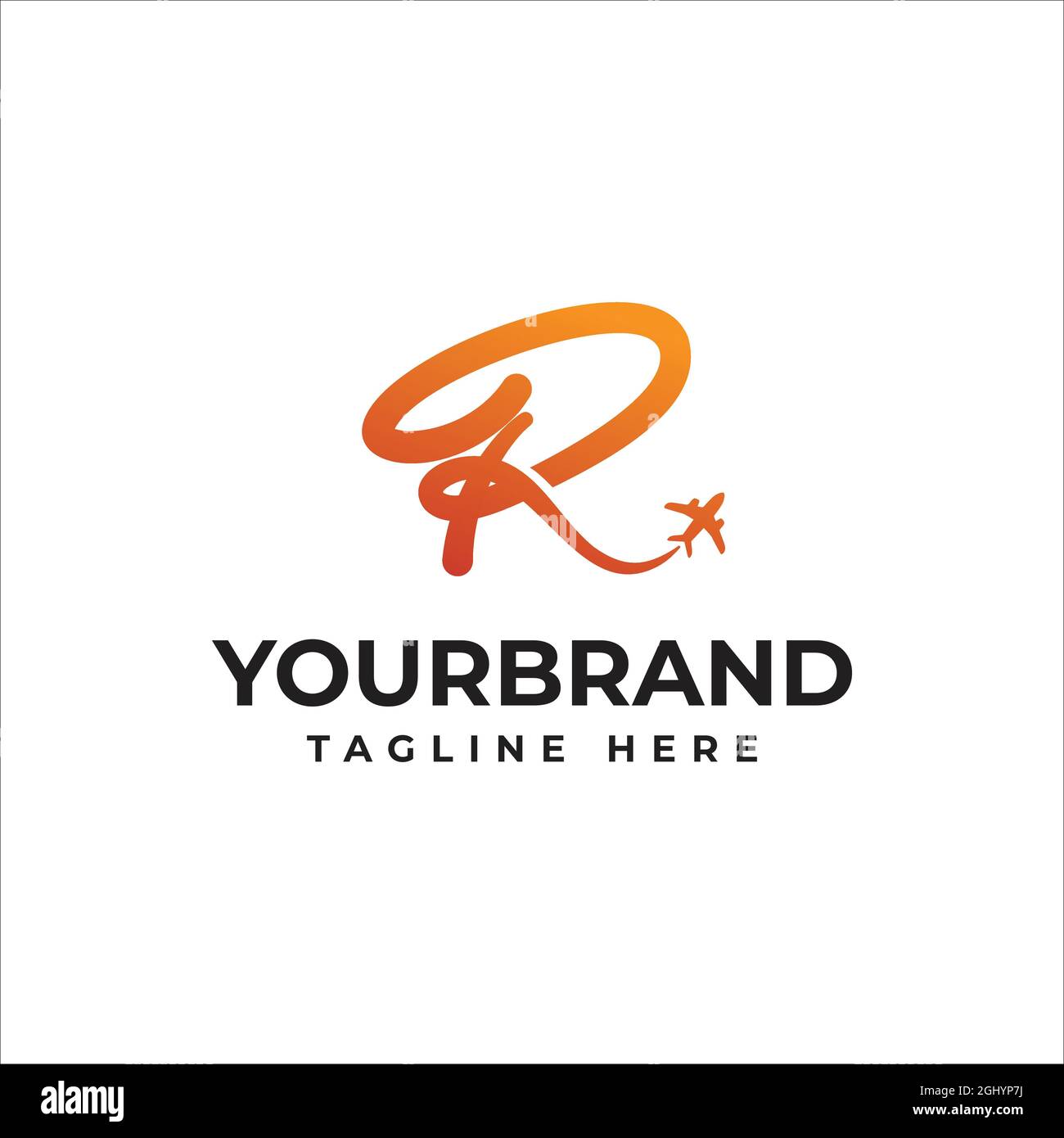 Letter R logo with planes and airlines. Vector typeface for travel ...