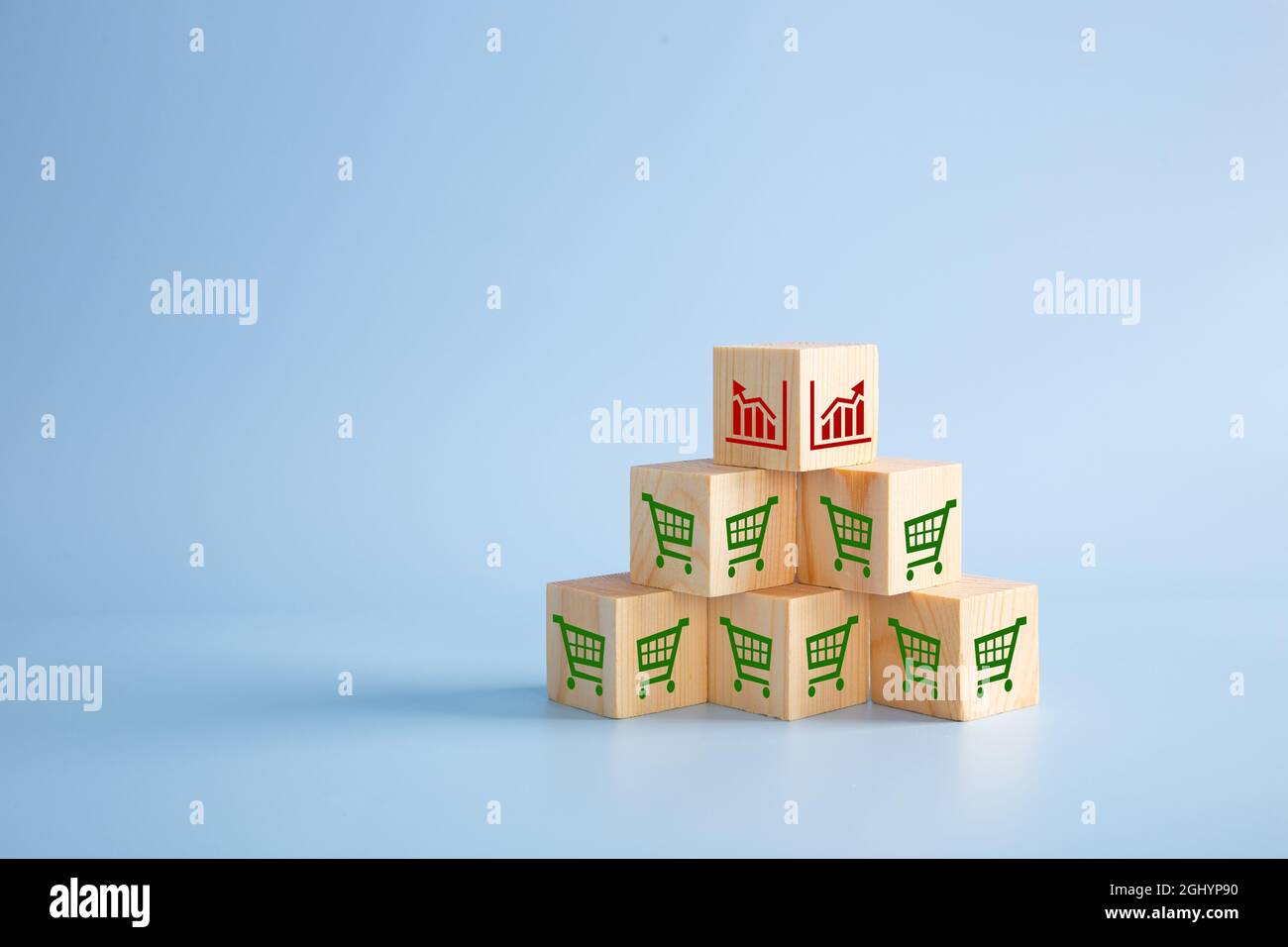 sale volume increase make business grow, cube with icon graph and ...