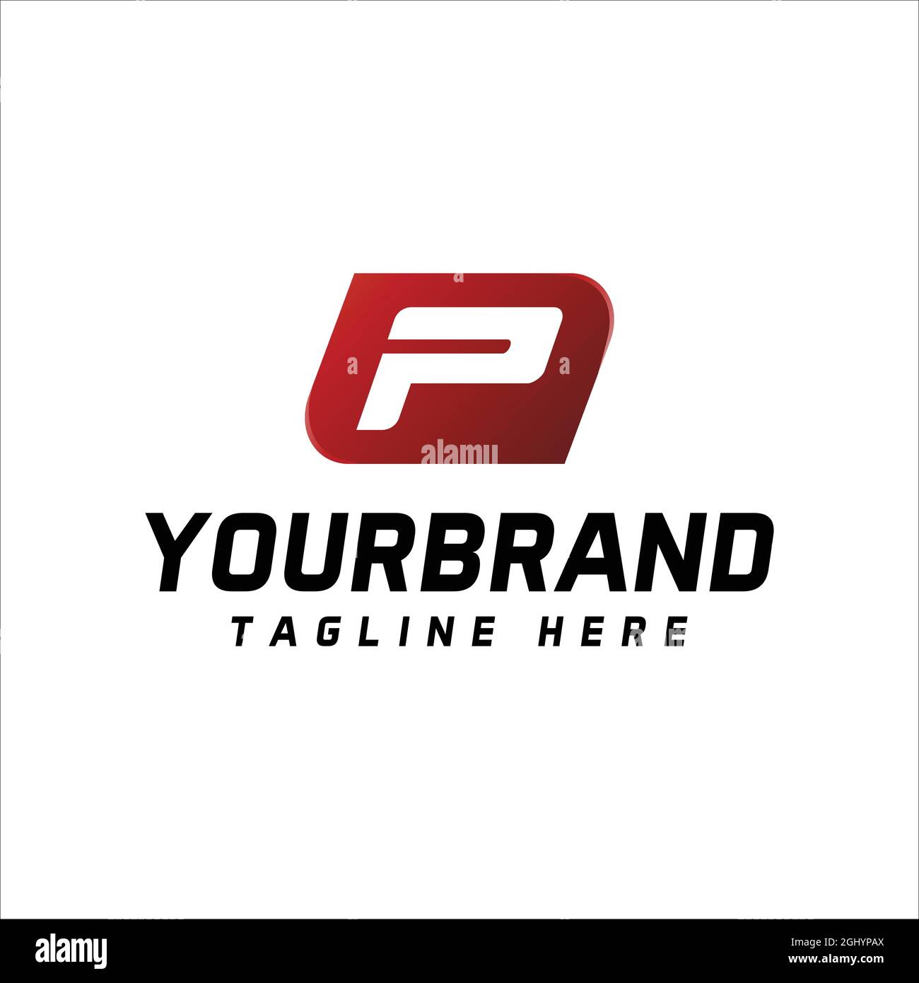 Alphabet letter P symbol using shape, with vector illustration Stock ...