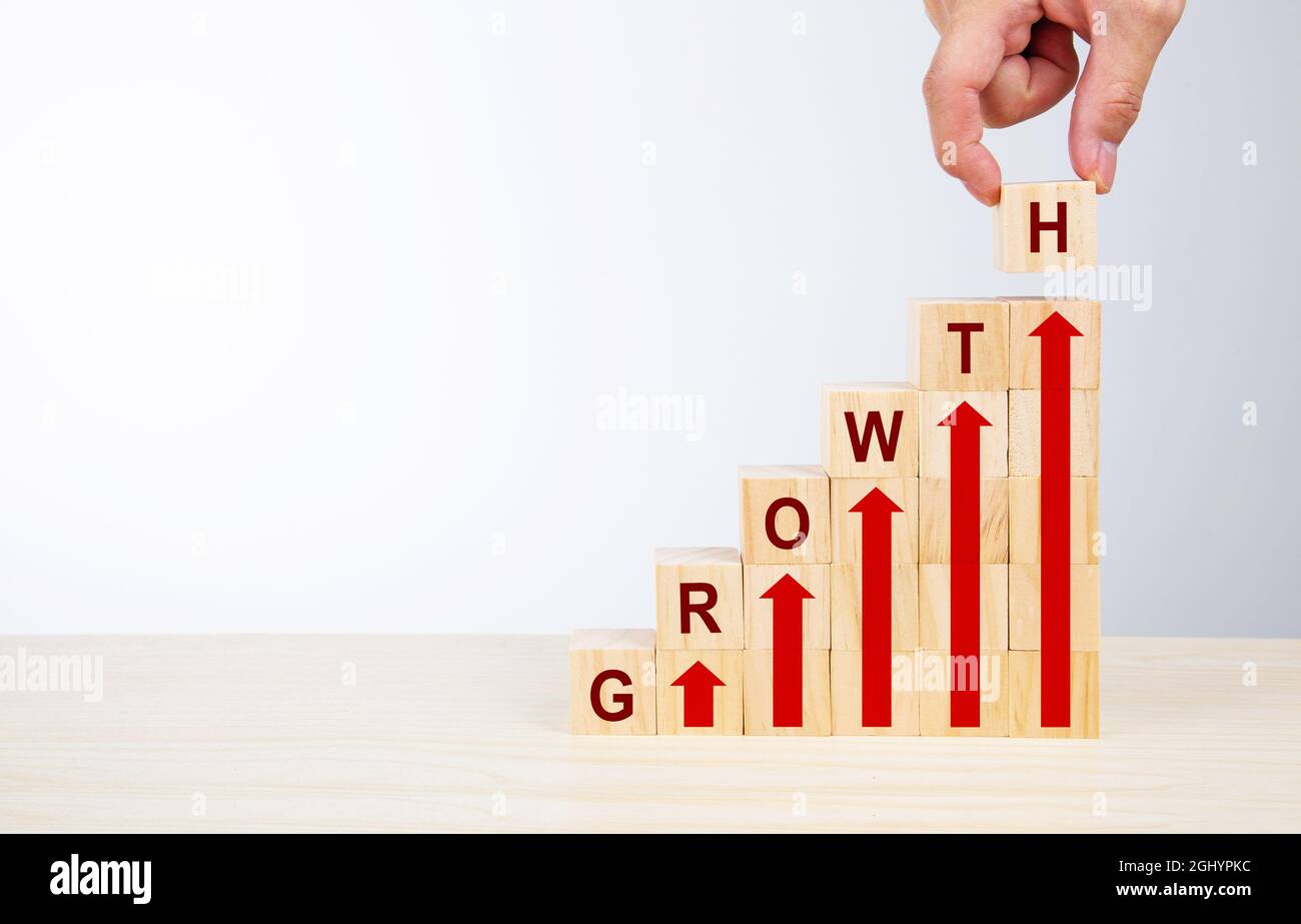 Ladder career path for business growth success process concept.Hand ...