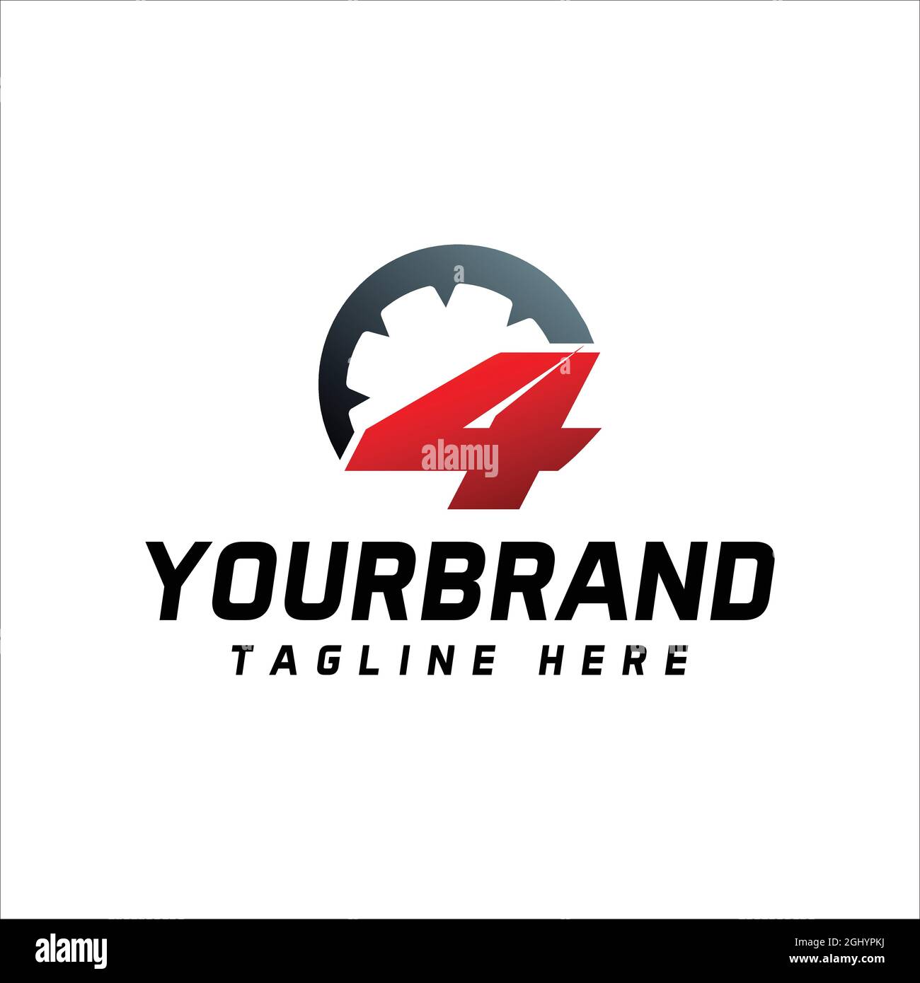 Logo Number 4 Template Vector Icon Illustration Design Stock Vector ...