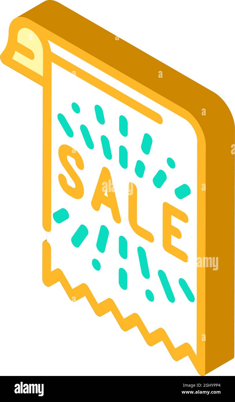 paper flyer sale isometric icon vector illustration Stock Vector Image ...