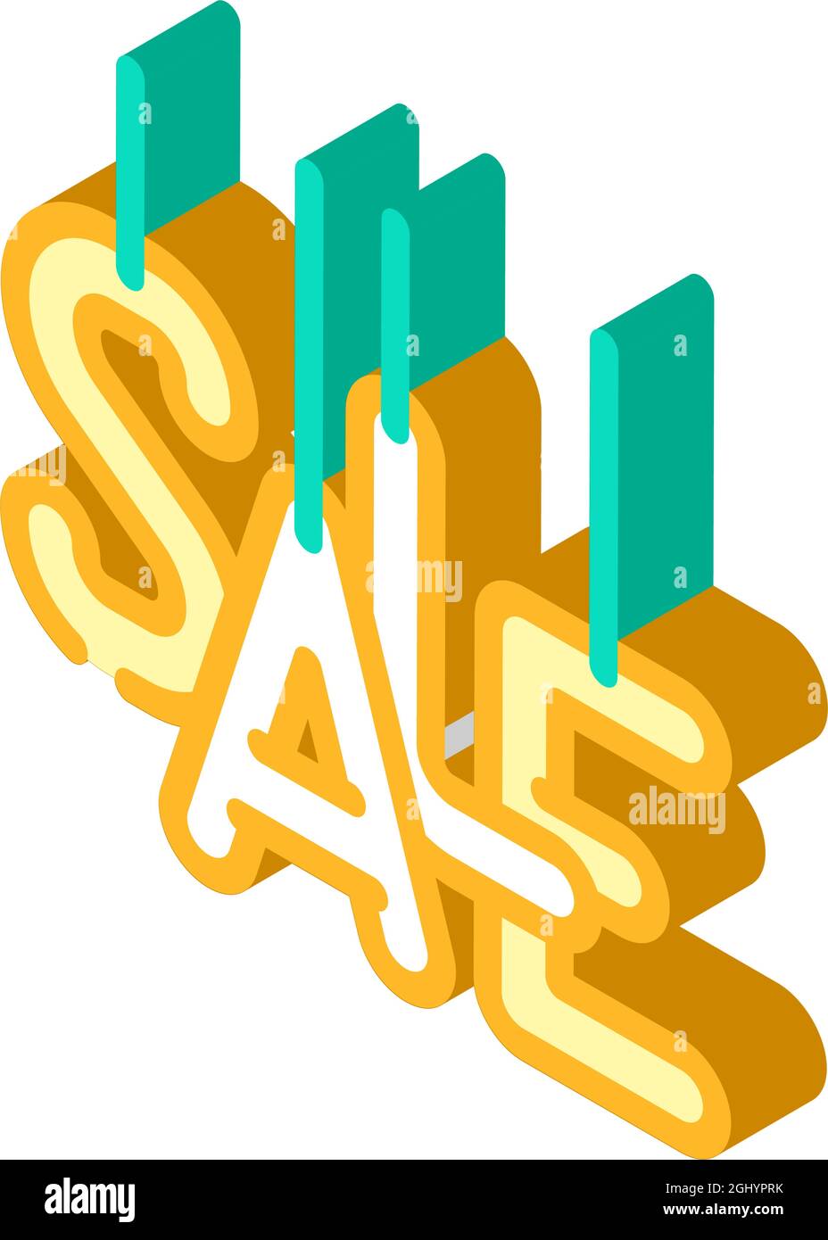 letters sales isometric icon vector illustration Stock Vector Image ...