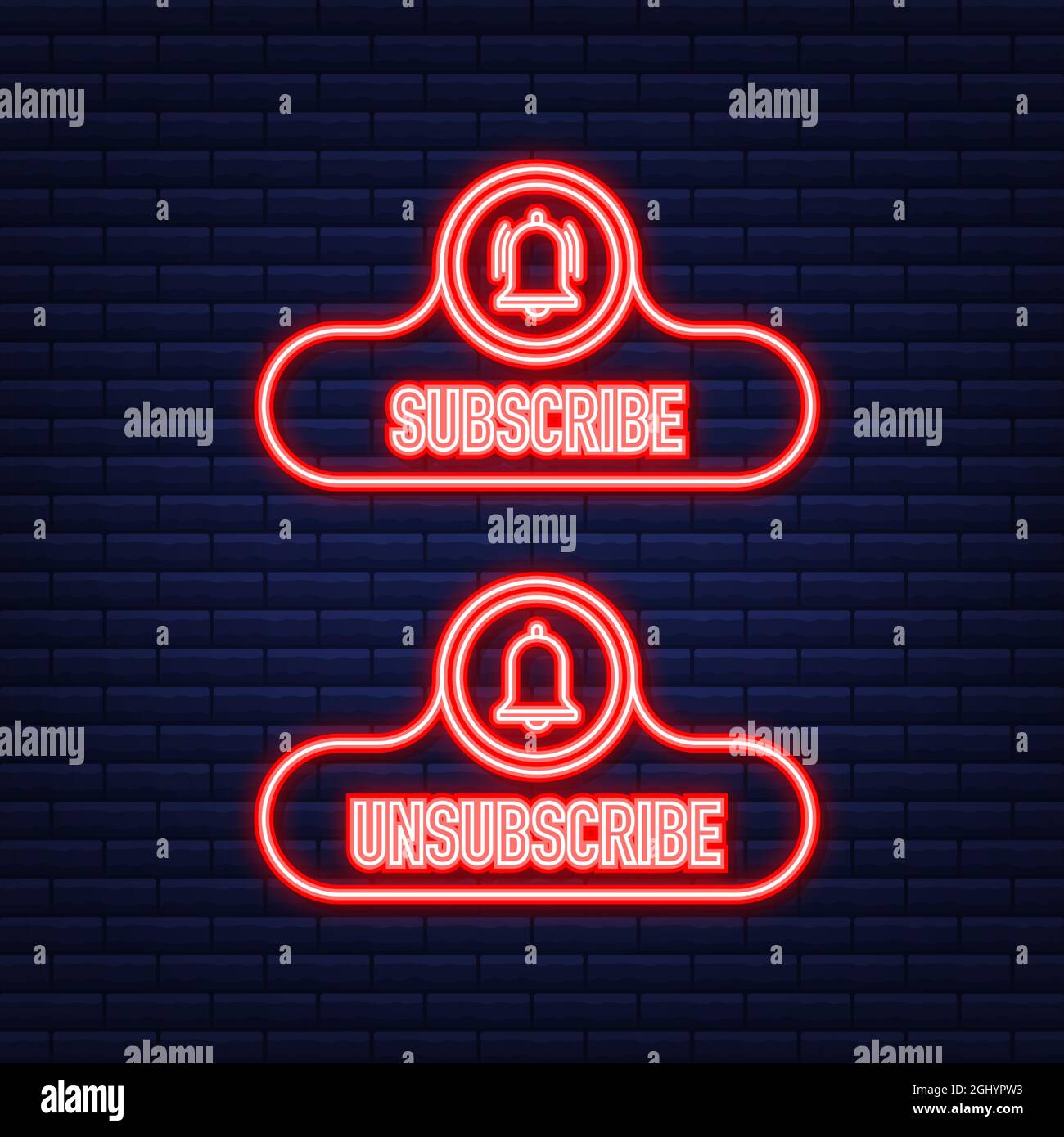 Subscribe Button Template with the notification bell. News subscribe ...