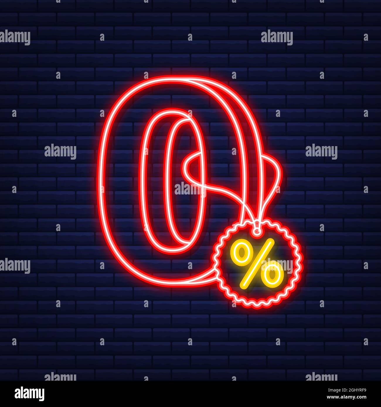 Zero commission. Design element. Red limited offer. Neon icon. Special ...