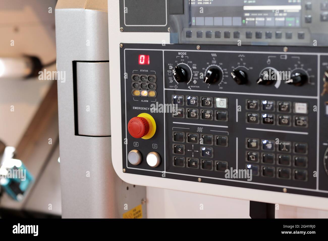 CNC control panel of machining center Stock Photo - Alamy