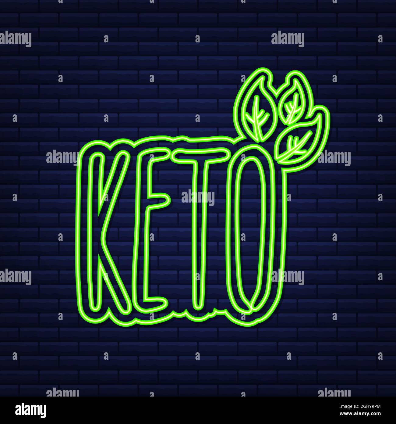 Ketogenic diet logo sign. Keto diet. Neon icon. Vector illustration ...