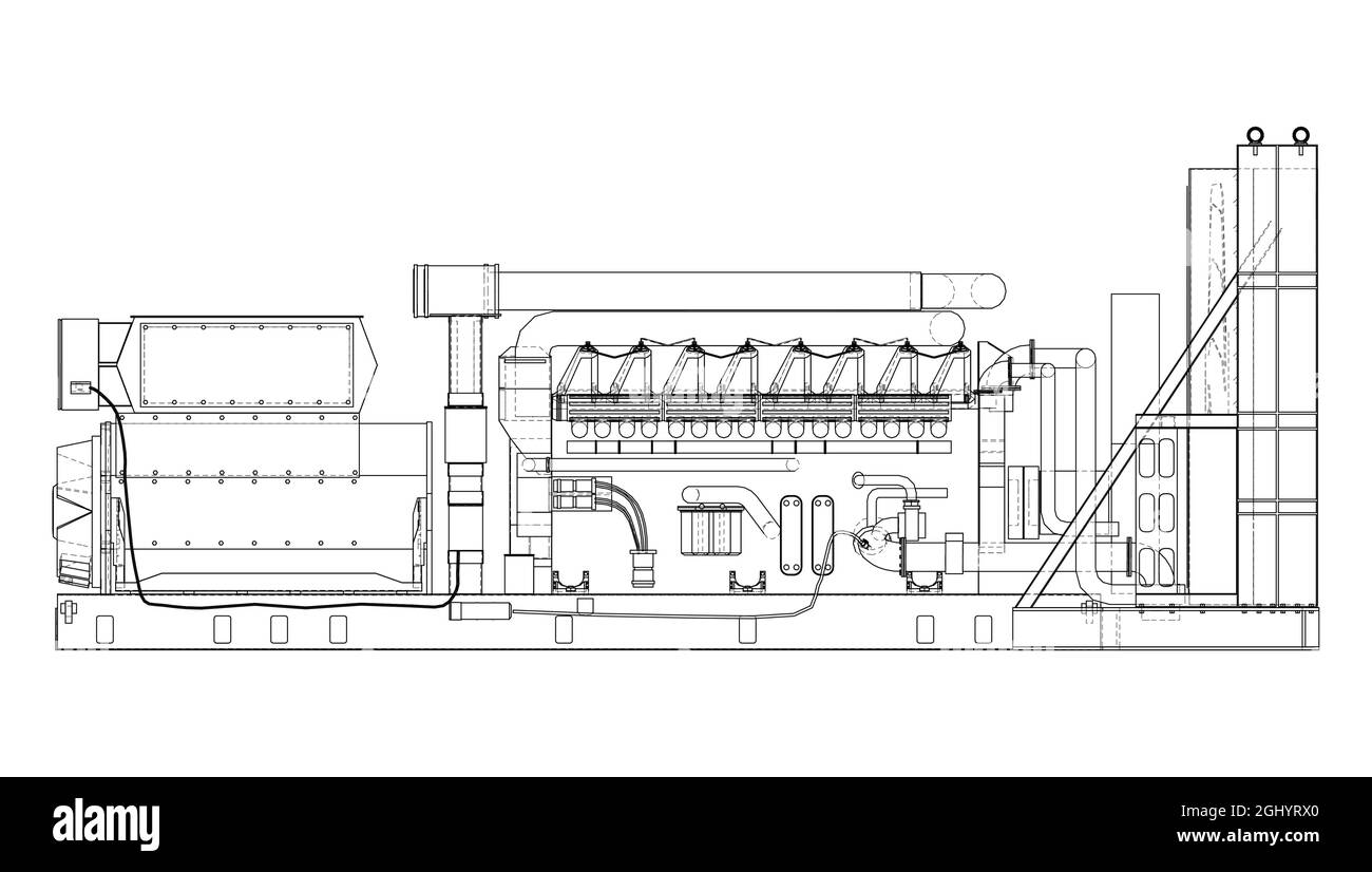 Large industrial diesel generator. Vector Stock Vector Image & Art - Alamy